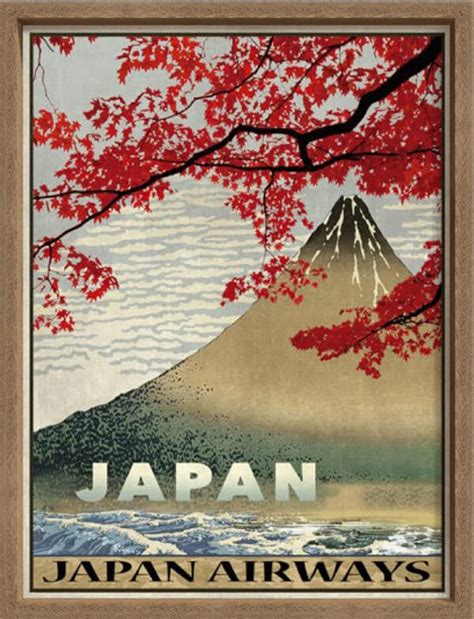 Vintage Travel Japan Canvas On Board La Grolla
