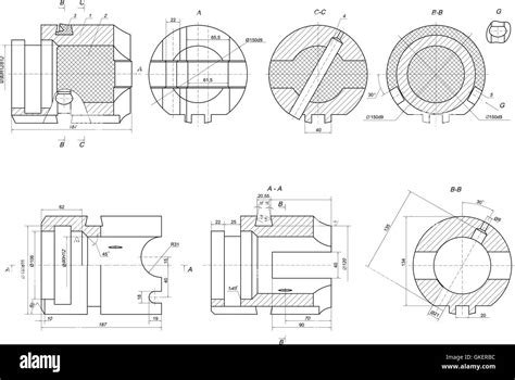 Expanded Engineering Elements With Hatching Stock Vector Image And Art Alamy