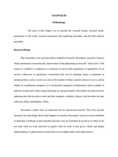 Chapter 3 Methodology Pdf Survey Methodology Quantitative Research