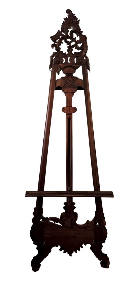 Large Carved Mahogany Free Standing Easel