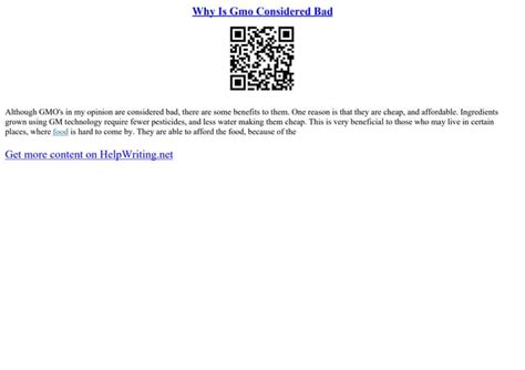 Why Is Gmo Considered Bad Ppt