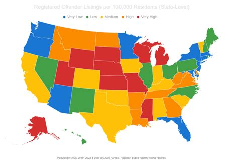 Sex Offender Map By State Us Offender Density And Distribution