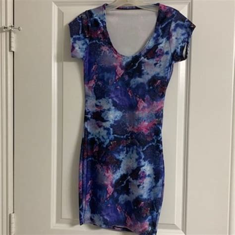 Source Unknown Dresses New Ss Body Con Stretch Sexy Dress Blue