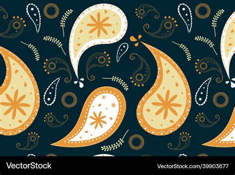 Cute Paisley Background Floral Pattern Royalty Free Vector
