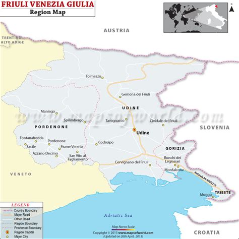 Map Of Friuli Venezia Giulia In Italy Friuli Venezia Giulia Map