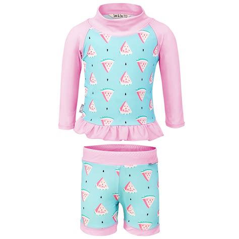 Jan And Jul Uv Protective Two Piece Girls Rash Guard Set Quick Dry 5t