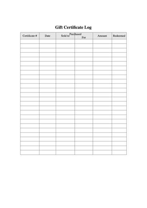 T Certificate Log Template