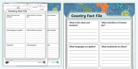 Country Fact File Template Teacher Made Twinkl