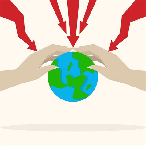 Recession Effect Big Hand Protecting Planet Earth From The Effects Of World Recession Economic