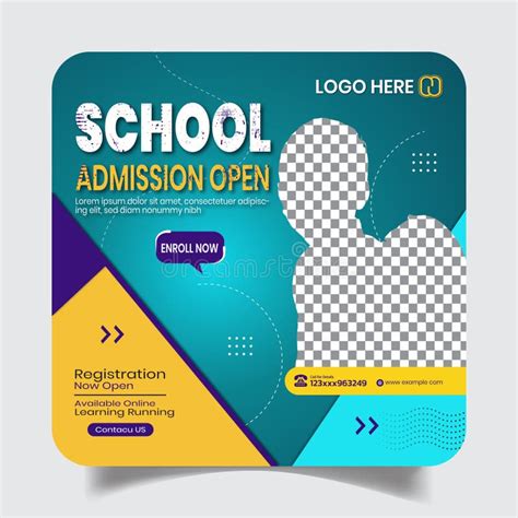 Professional School Ads Social Media Post Design Template Stock Vector Illustration Of