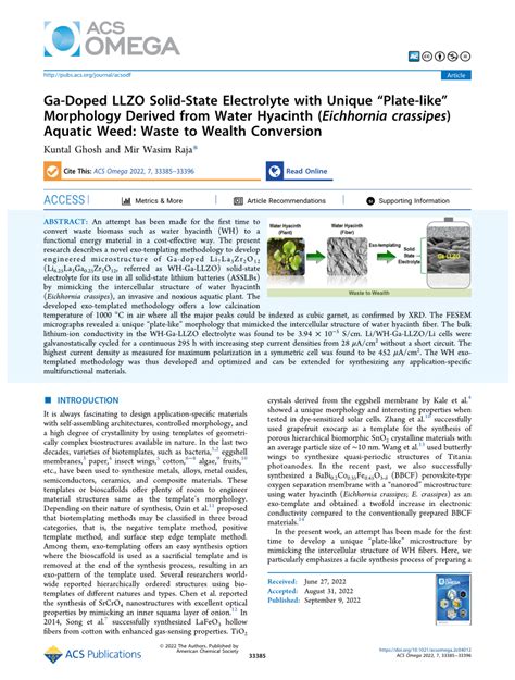 Pdf Ga Doped Llzo Solid State Electrolyte With Unique Plate Like” Morphology Derived From