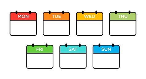 Vector Days Of The Week Calendar Illustration 38467853 Vector Art At