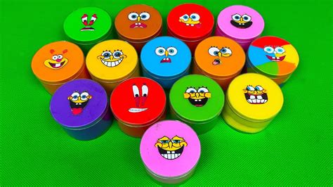 Spongebob Squarepants Looking All Slime With Colorful Round Shape