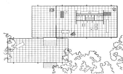 Farnsworth House Floor Plan ファンズワース邸 建築 ミース
