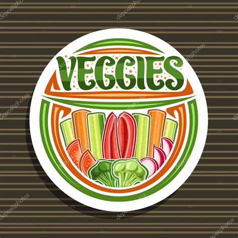 Logotipo Vectorial Para Verduras Etiqueta Blanca Con Ilustración De
