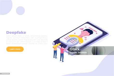 Deepfake Deep Face Technology Concept Isometric Vector Illustration