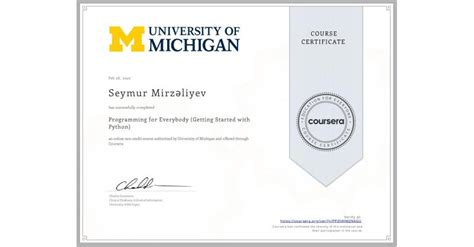 Pythonforeverybody Coursera Universityofmichigan Seymur Mirzəliyev