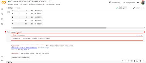 Erro No Notas Nota Data Science Analise E Visualização De Dados