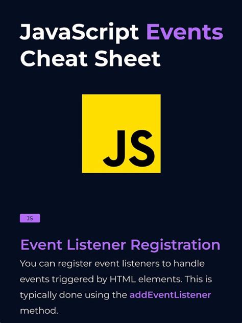 Javascript Events Cheat Sheet 1715344647 Pdf