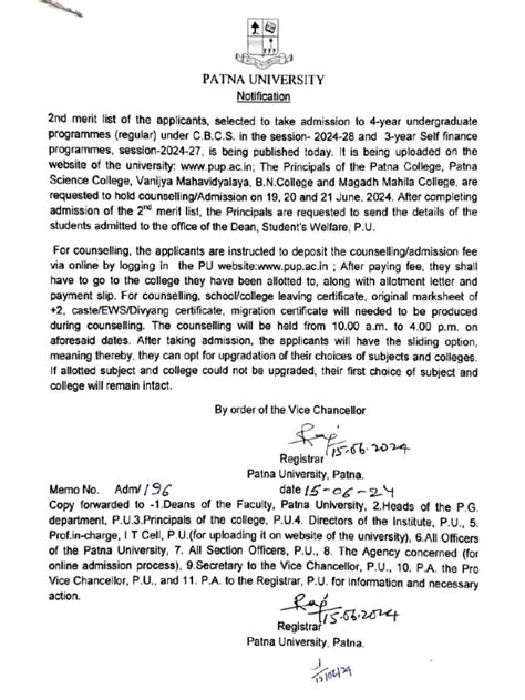 Notice For Second Merit List For 3 Years Undergraduate Programme Vocational Under Cbcs Session