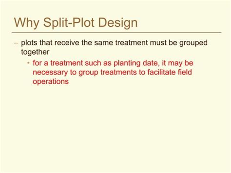 Split Plot Design With Example From The Agriculture Field Pdf