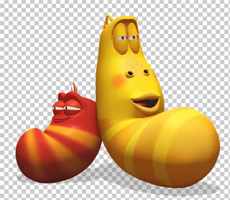 Larva Relaxed Red And Yellow Larvae Png Clipart Animated Cartoon