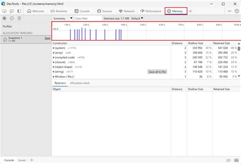 Use Allocation instrumentation on timeline ("Allocations on timeline" profiling type ...