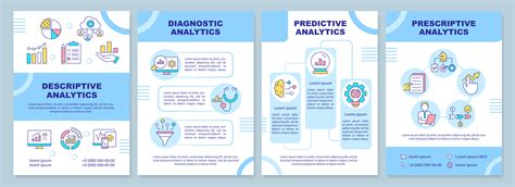 Types Of Business Analytics Blue Brochure Template Descriptive