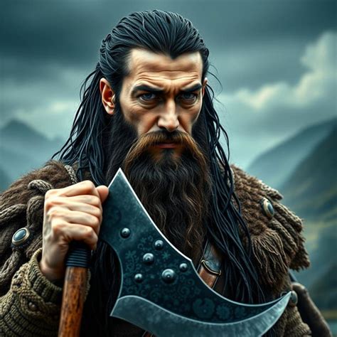 Realistic Viking Man Portrait