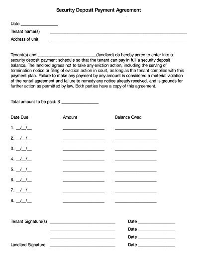 45 Free Simple Security Deposit Agreement Templates Pdf Word Excelshe