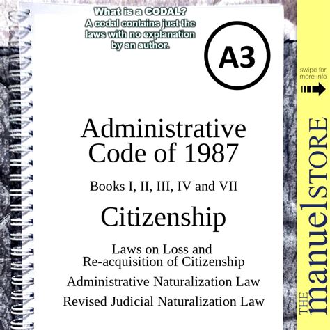 Codal Notebook 2023 Administrative Code Of 1987 Citizenship
