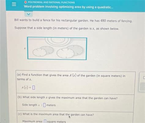Solved O POLYNOMIAL AND RATIONAL FUNCTIONS Word Problem Chegg