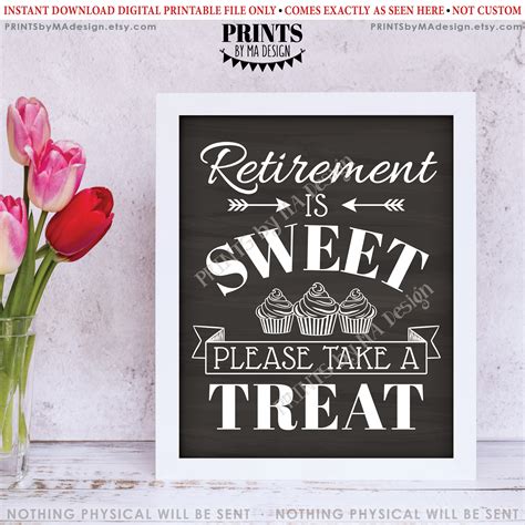 Retirement Party Sign Retirement Is Sweet Please Take A Treat