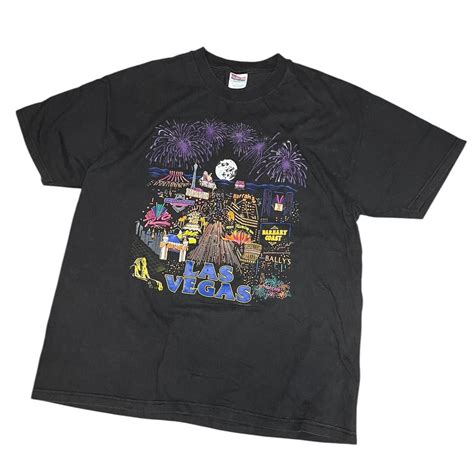 Vintage 90s Las Vegas Attractions Tee Hanes Depop