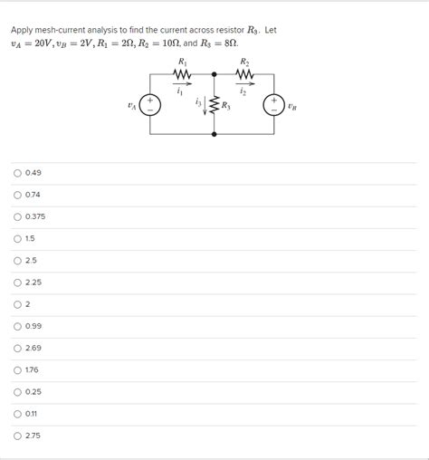 Solved Apply Mesh Current Analysis To Find The Current Chegg