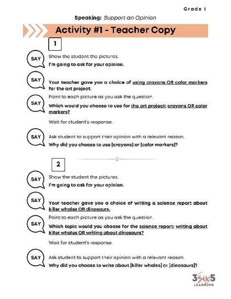 Grade 1 Speaking Elpac Practice Packet By 3six5 Learning Tpt