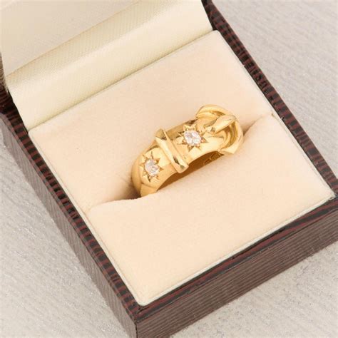 Vintage 18ct Gold Diamond Buckle Ring 1928 29 Second Hand 18k