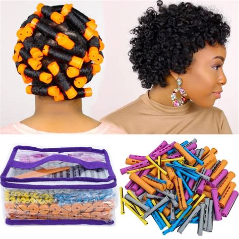 100pcs Hair Curling Rods Set Plastic Cold Wave Rollers For Natural