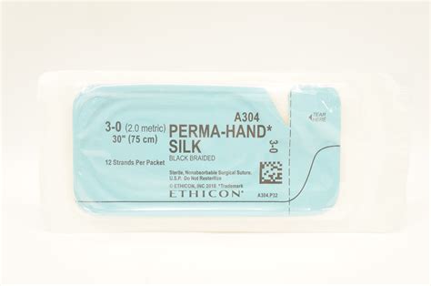 Ethicon A304 3 0 Perma Hand Silk Black Braided Surgical Stre 30 Inch