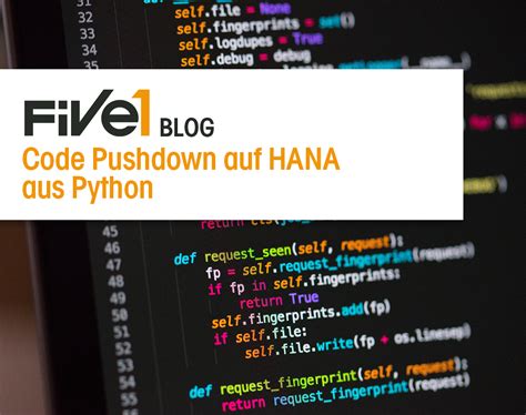 Code Pushdown Auf Hana Aus Python