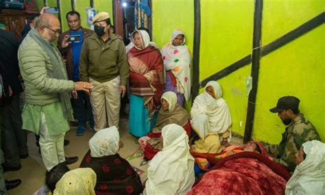 Cm Biren Visits Lilong Incident Victims Families Pothashang News