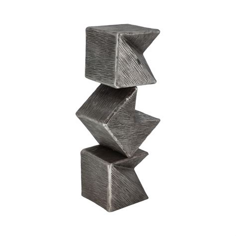 18 Lyon Small Silver Cube Statuary Sagebrook Home