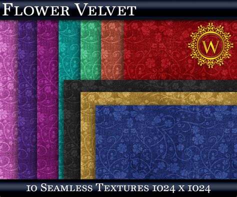 Second Life Marketplace Flower Velvet Fabrics 10 Seamless Textures