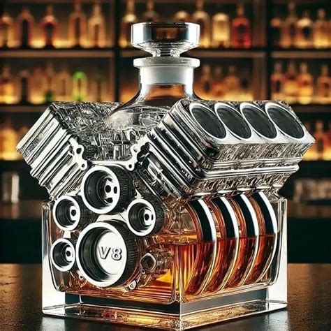 Whiskey Decanter V8 Engine Shape Alcohol Bottle For Bourbon Tequila Bar