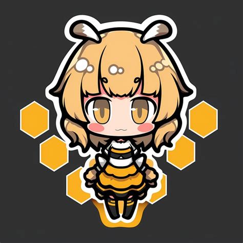 Premium Ai Image Adorable Kawaii Illustrated Chibi Anime Girl Vector Art Sticker With Bold