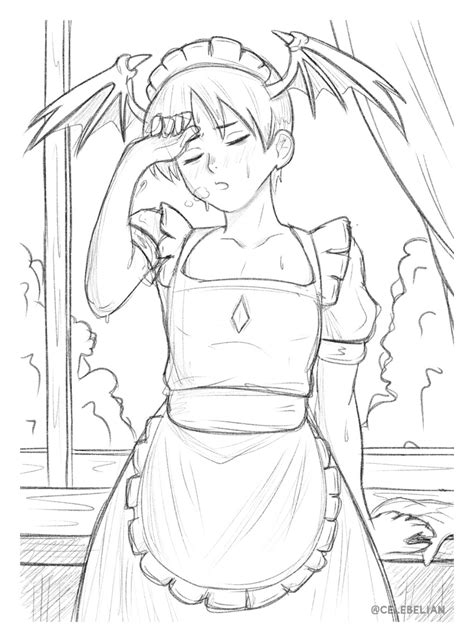 Celebelian Lilith Darkstalkers Darkstalkers Highres 1girl O Alternate Costume Apron