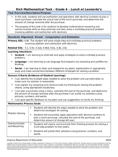 4 6b Lunch Template31a Pencil Task Template