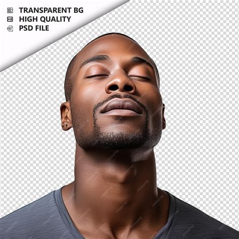 Premium Psd Black Man Dreaming Ultra Realistic Style White Background