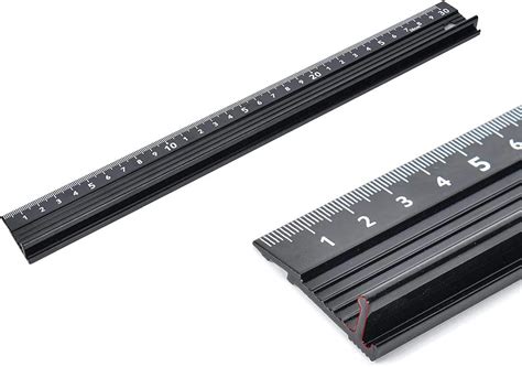 Aluminium Raised Grip Cutting Ruler 30cm Metal Safety