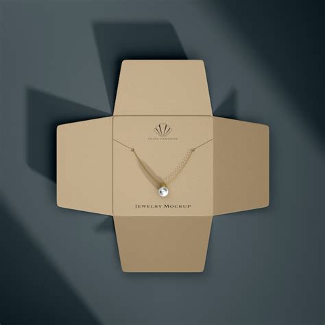 Premium Psd Beautiful Jewelry Card With Necklace Flat Lay